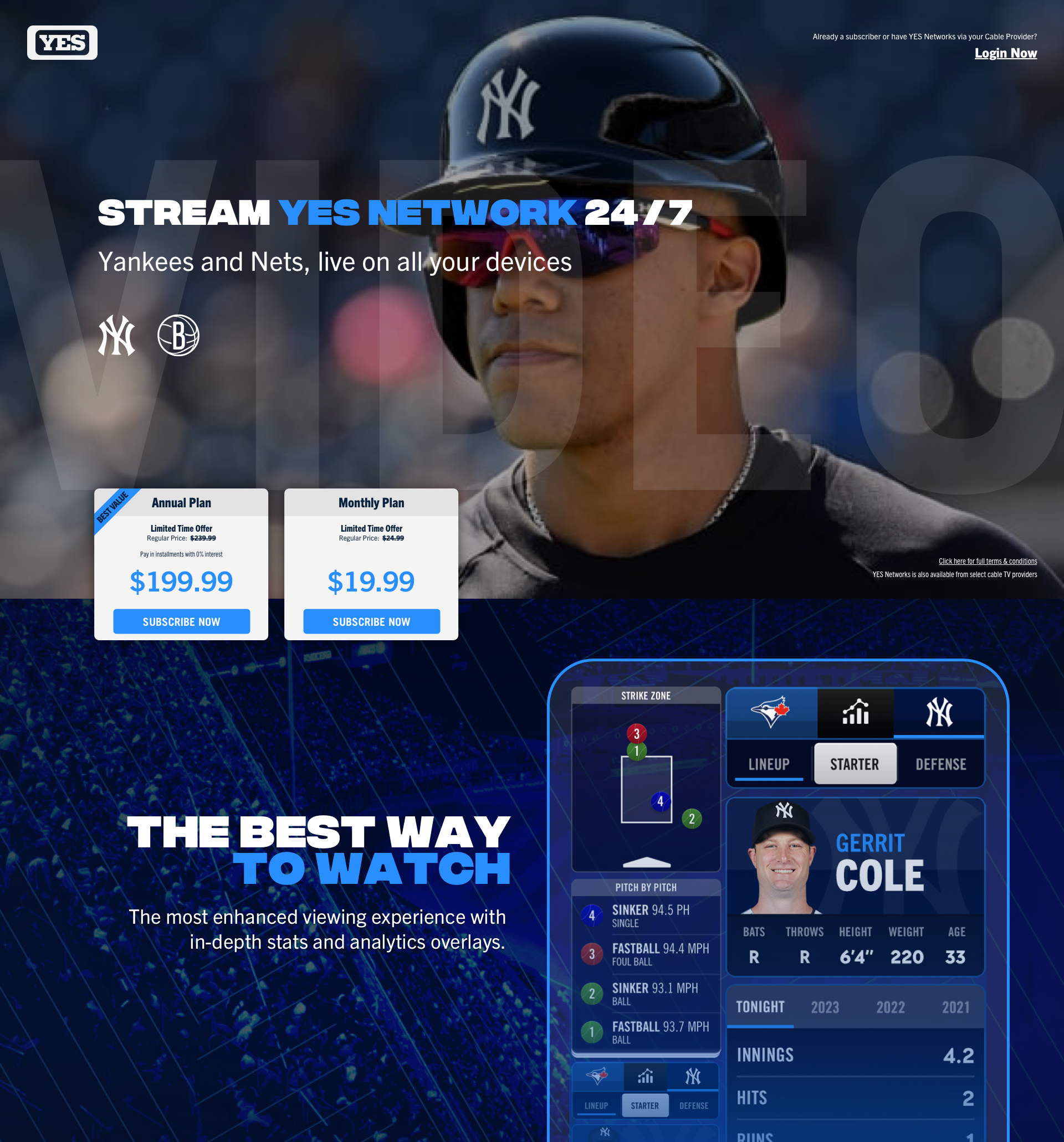 Launch of DTC offer for YES Network